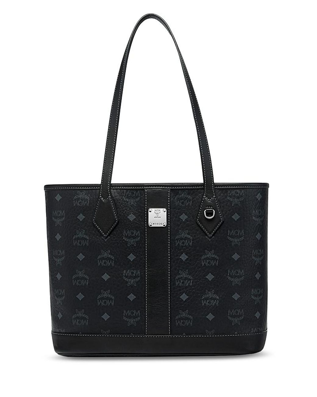 MCM Liz Small Visetos Shopper Tote in Black | Lyst
