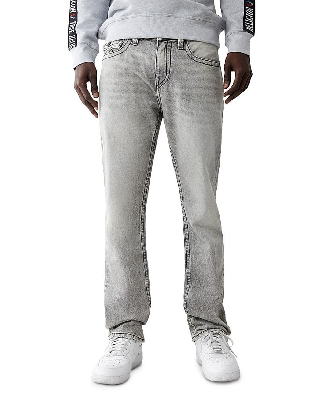TRUE RELIGION Ricky Straight Fit Jeans in Grey for Men | Lyst UK