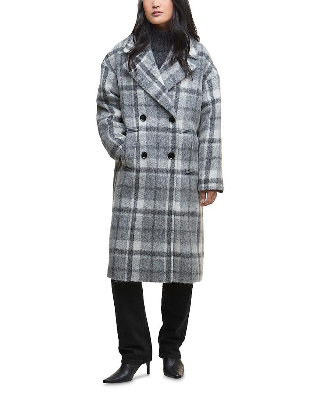Barbour Beattie Double Breasted Coat in Gray | Lyst