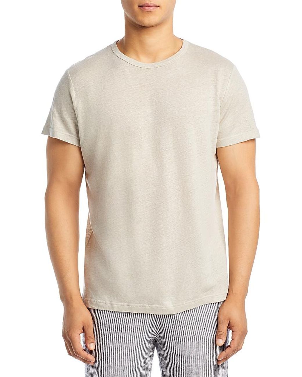 Alex Crane Sun Regular Fit Linen Tee in Gray for Men | Lyst