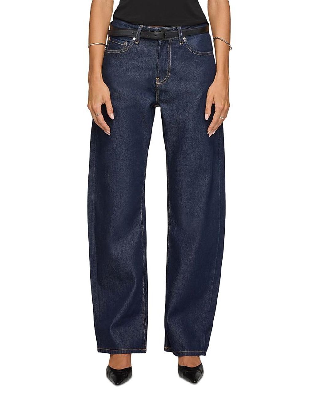 EB DENIM Alida High Rise Bowed Leg Jeans in Blue | Lyst