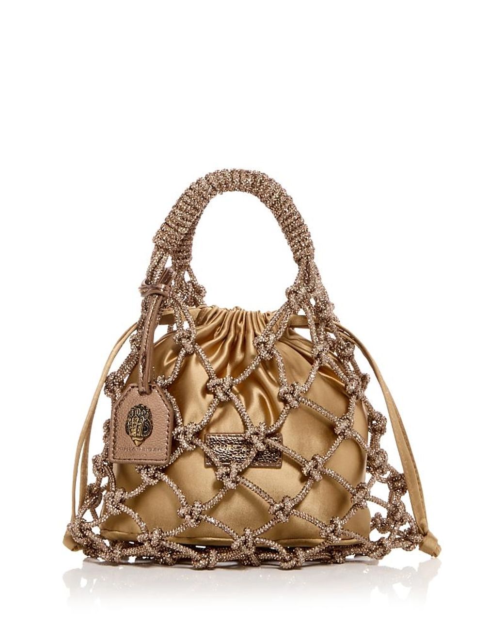 Kurt Geiger Small Embellished Macrame Tote in Metallic | Lyst