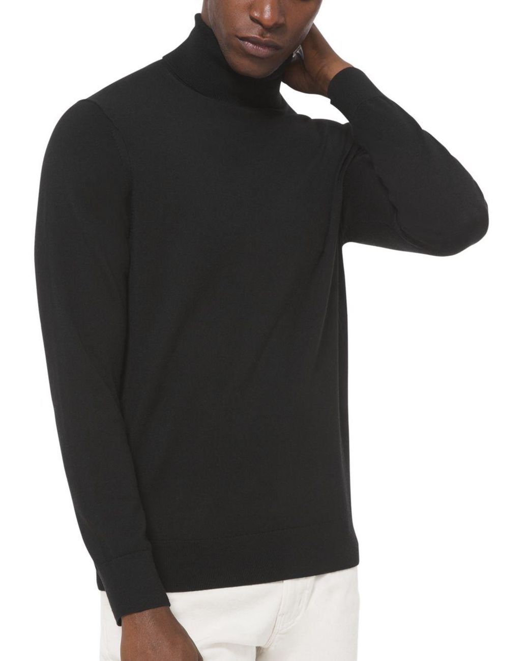 Michael Kors Merino Wool Turtleneck in Black for Men - Lyst