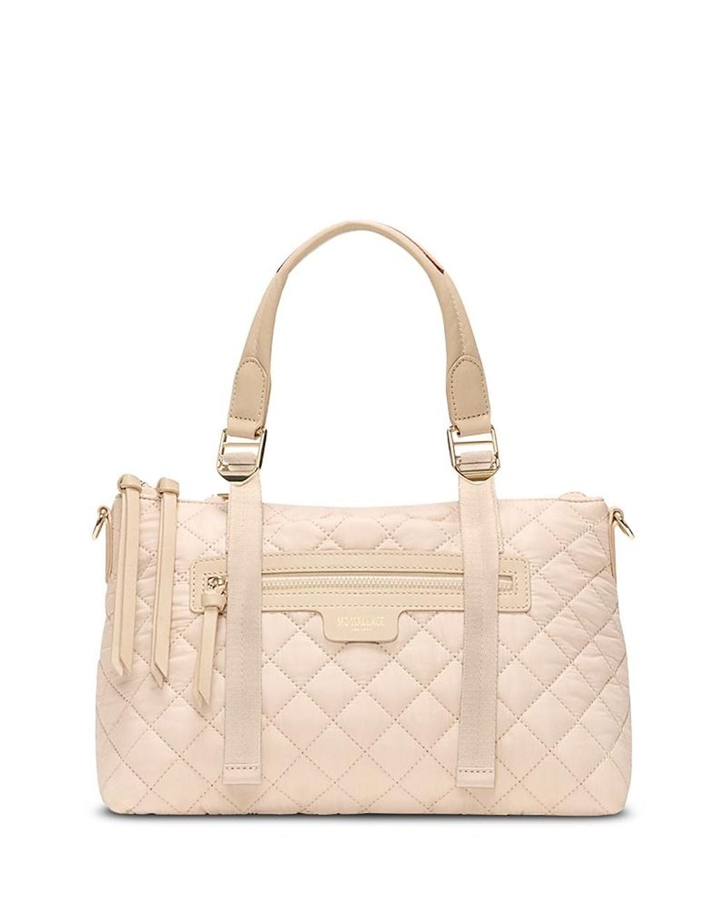 MZ Wallace Park Small Quilted Leather Satchel in Natural | Lyst
