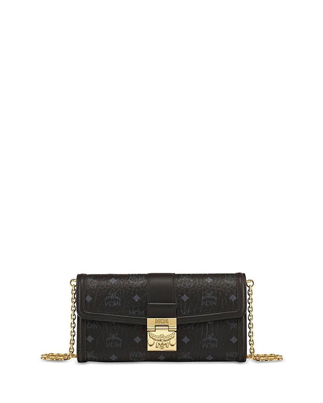 MCM Tracy Visetos Chain Wallet in Black | Lyst