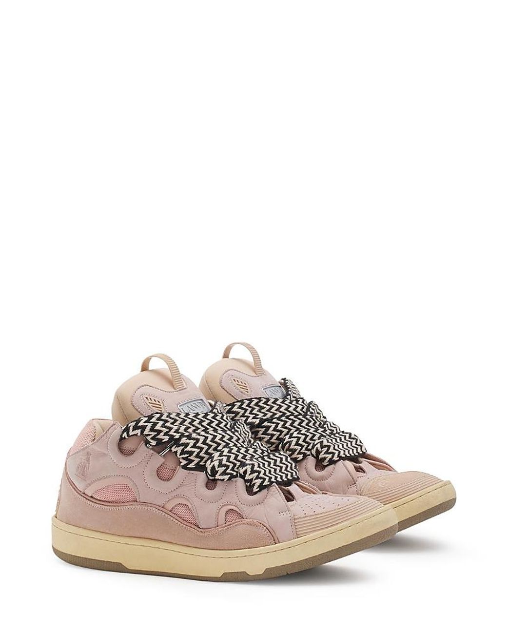 Lanvin Leather Curb Sneakers in Pink | Lyst