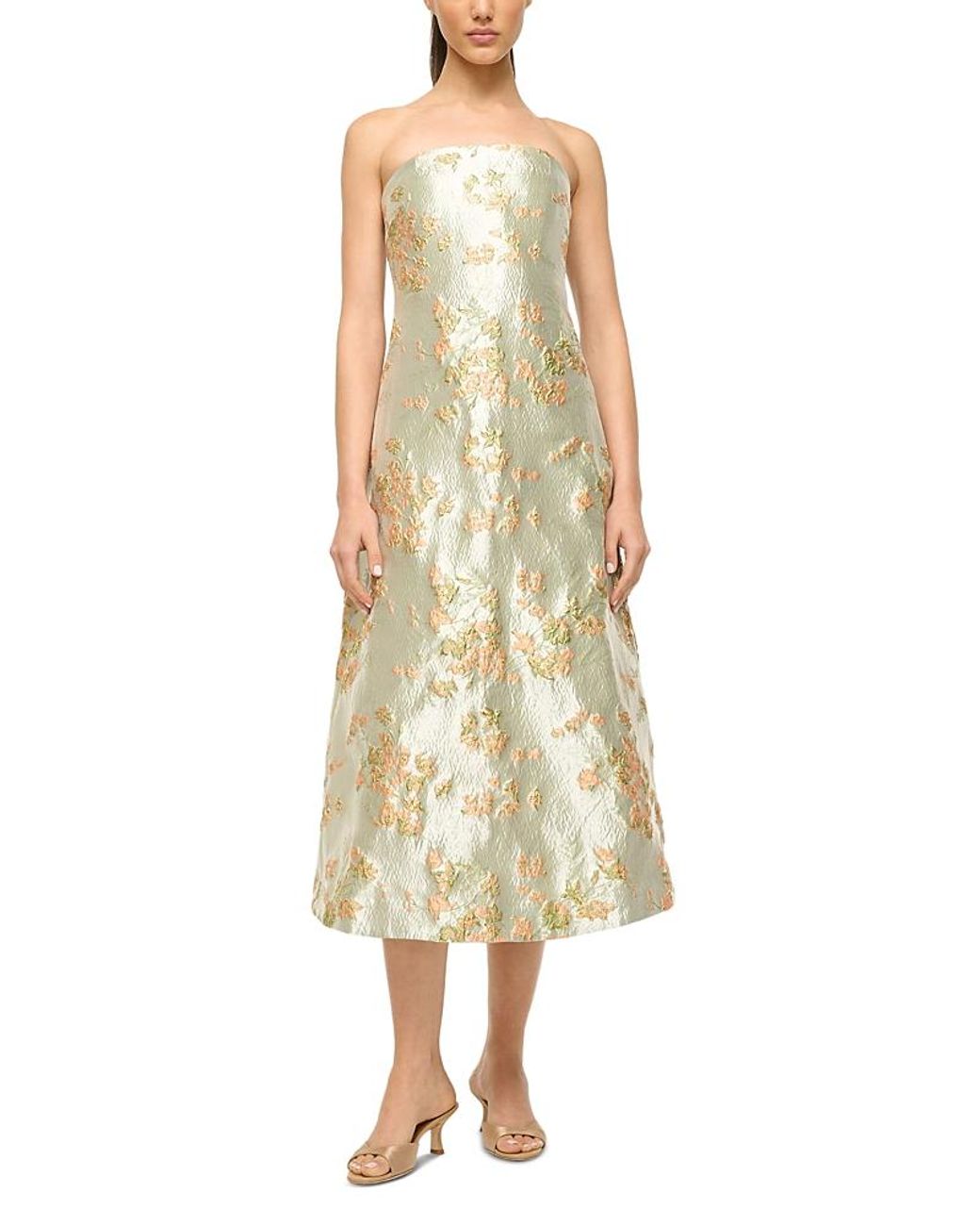 STAUD Kennedy Metallic Midi Dress | Lyst UK