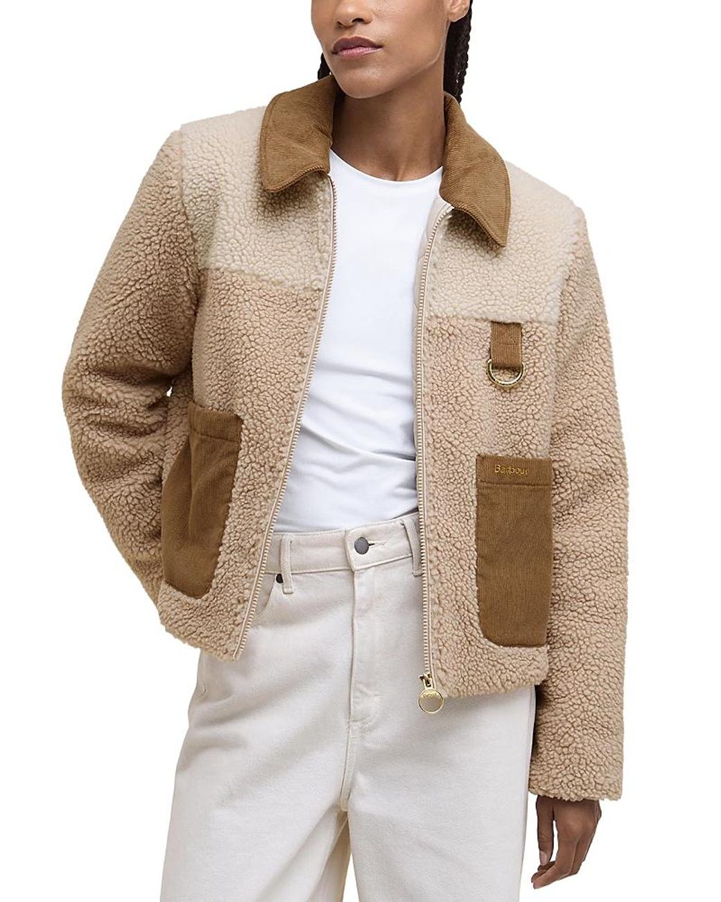 Barbour Malena Fleece Jacket in Brown | Lyst