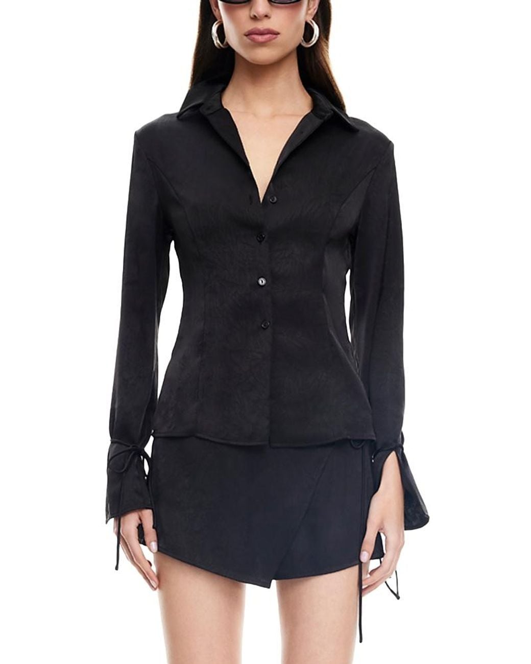 Lioness West End Girl Split Cuff Top in Black | Lyst