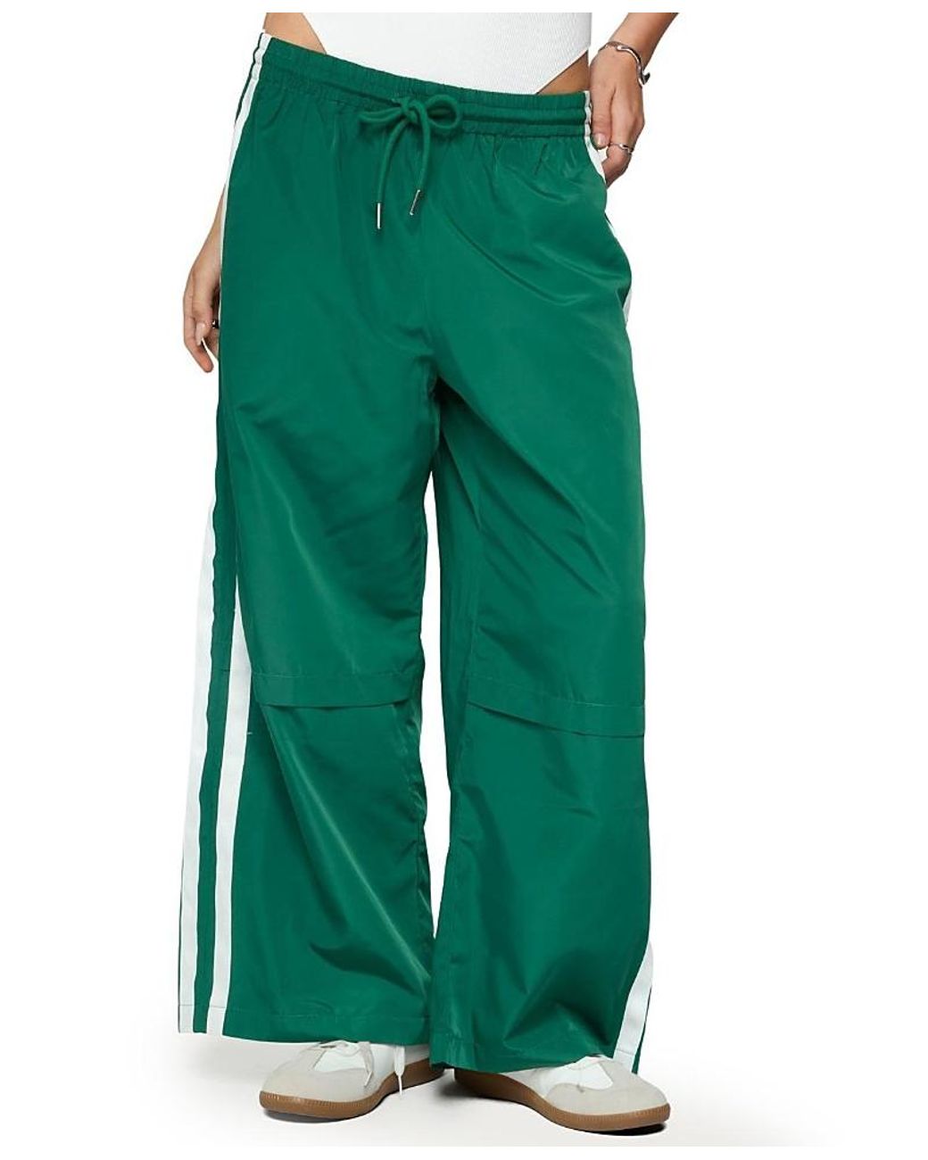 Edikted Petite Fauna Nylon Track Pants in Green | Lyst
