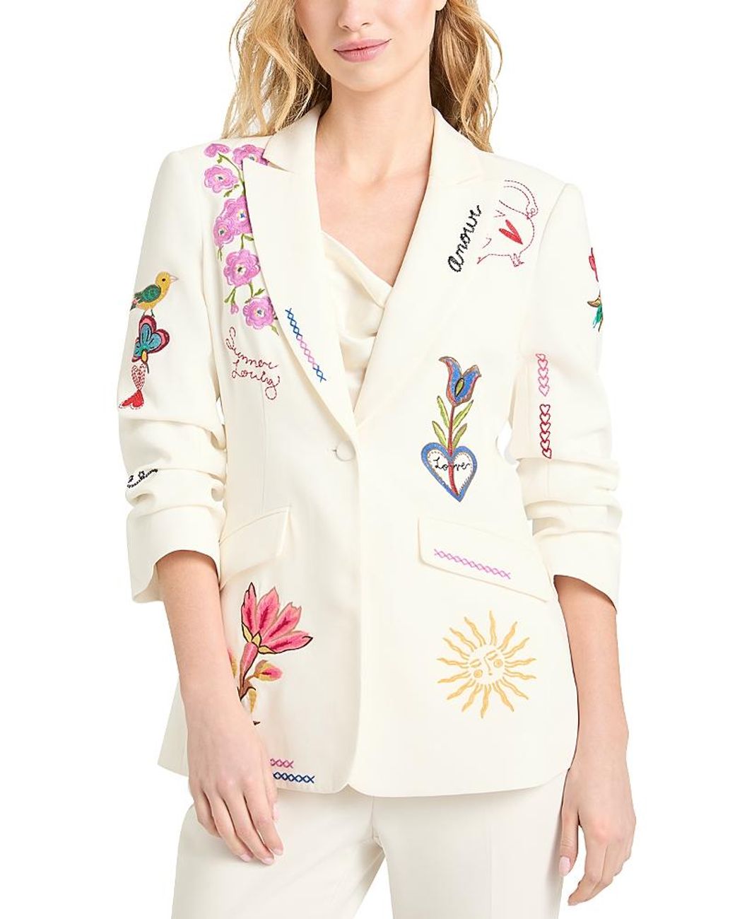 Cinq À Sept Summer Love Scrunched Cheyenne Blazer in White | Lyst