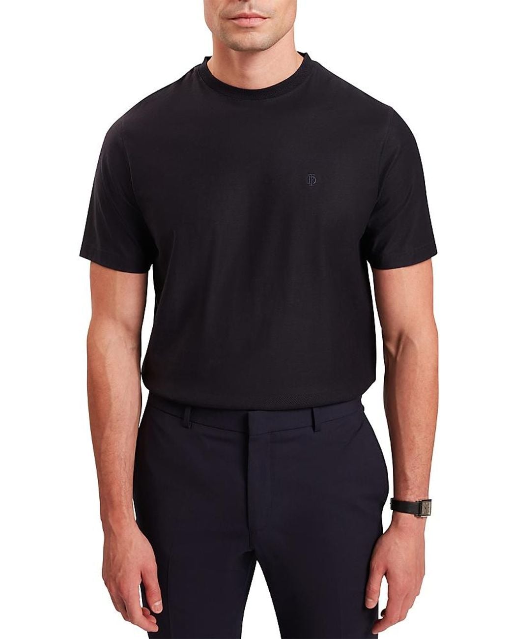 Ted Baker Kaelith Short Sleeve Herringbone Tee in Black for Men | Lyst