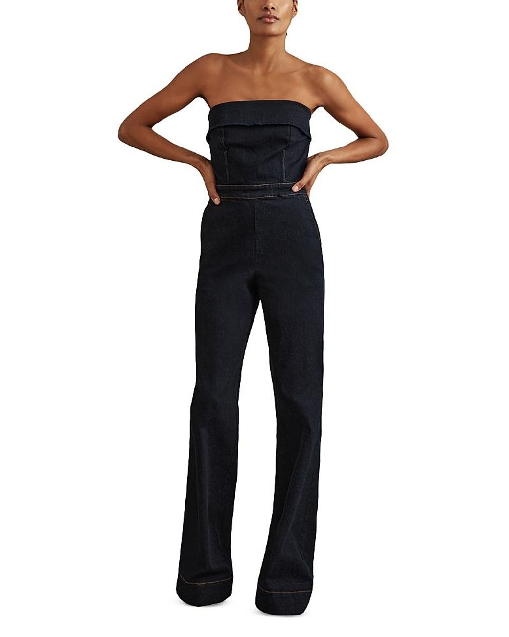 Reiss Tiggie Denim Jumpsuit in Blue | Lyst