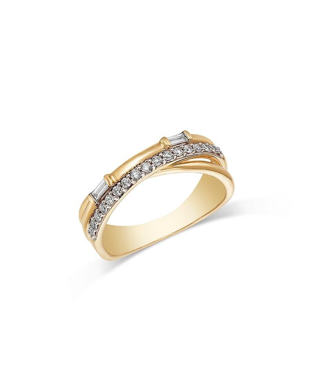 Bloomingdale's Fine Collection Diamond Round & Baguette Three Row ...