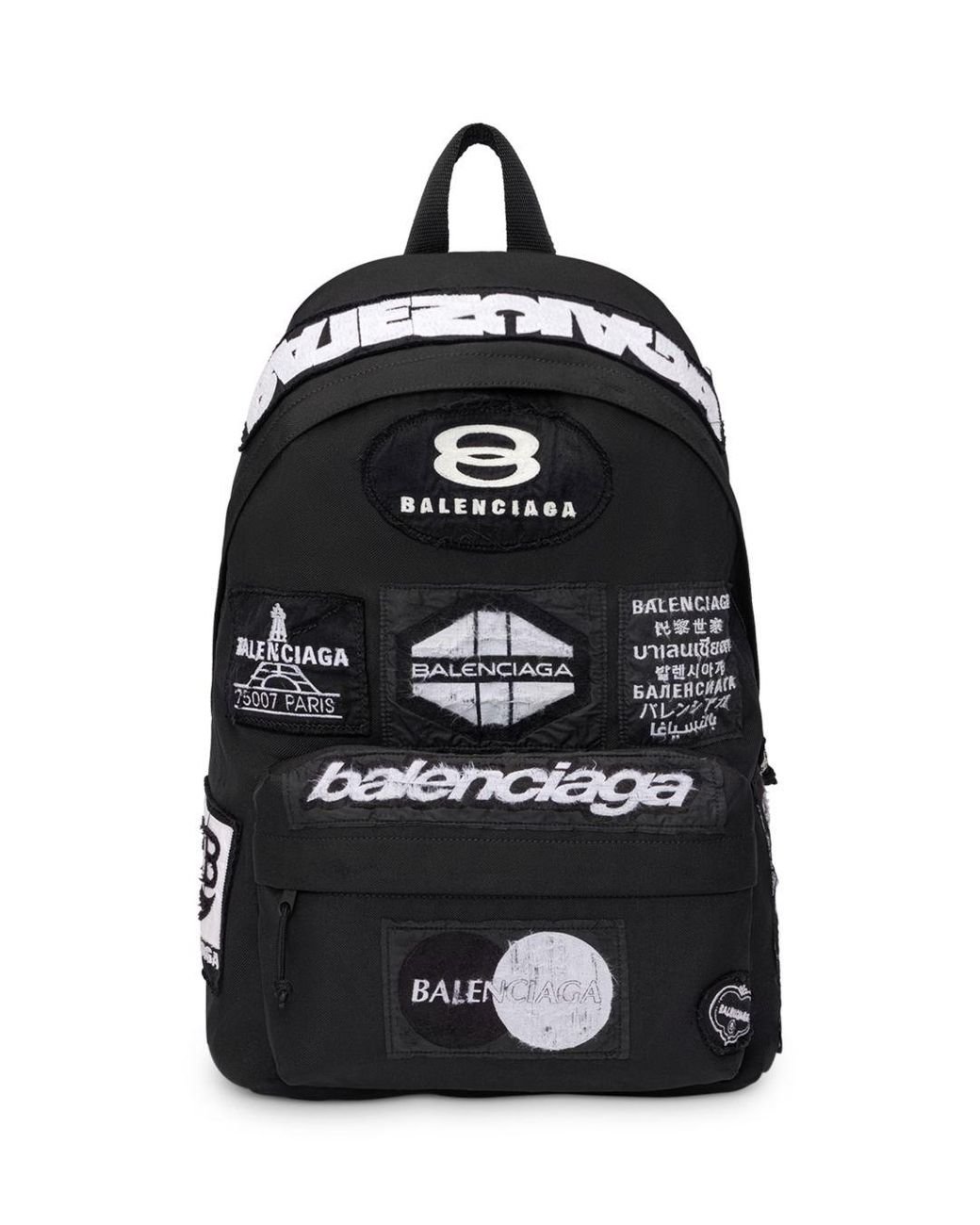 Balenciaga Explorer Patched Backpack in Black for Men | Lyst