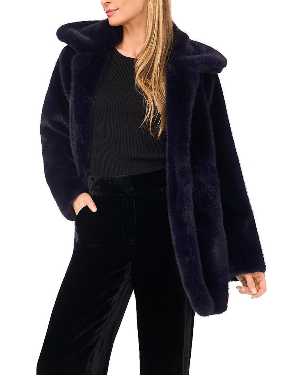 Ted Baker Aryana Faux Fur Coat in Blue | Lyst