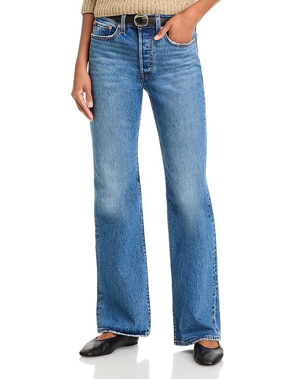 Levi's Wedgie High Rise Boot Cut Stretch Jeans in Blue | Lyst
