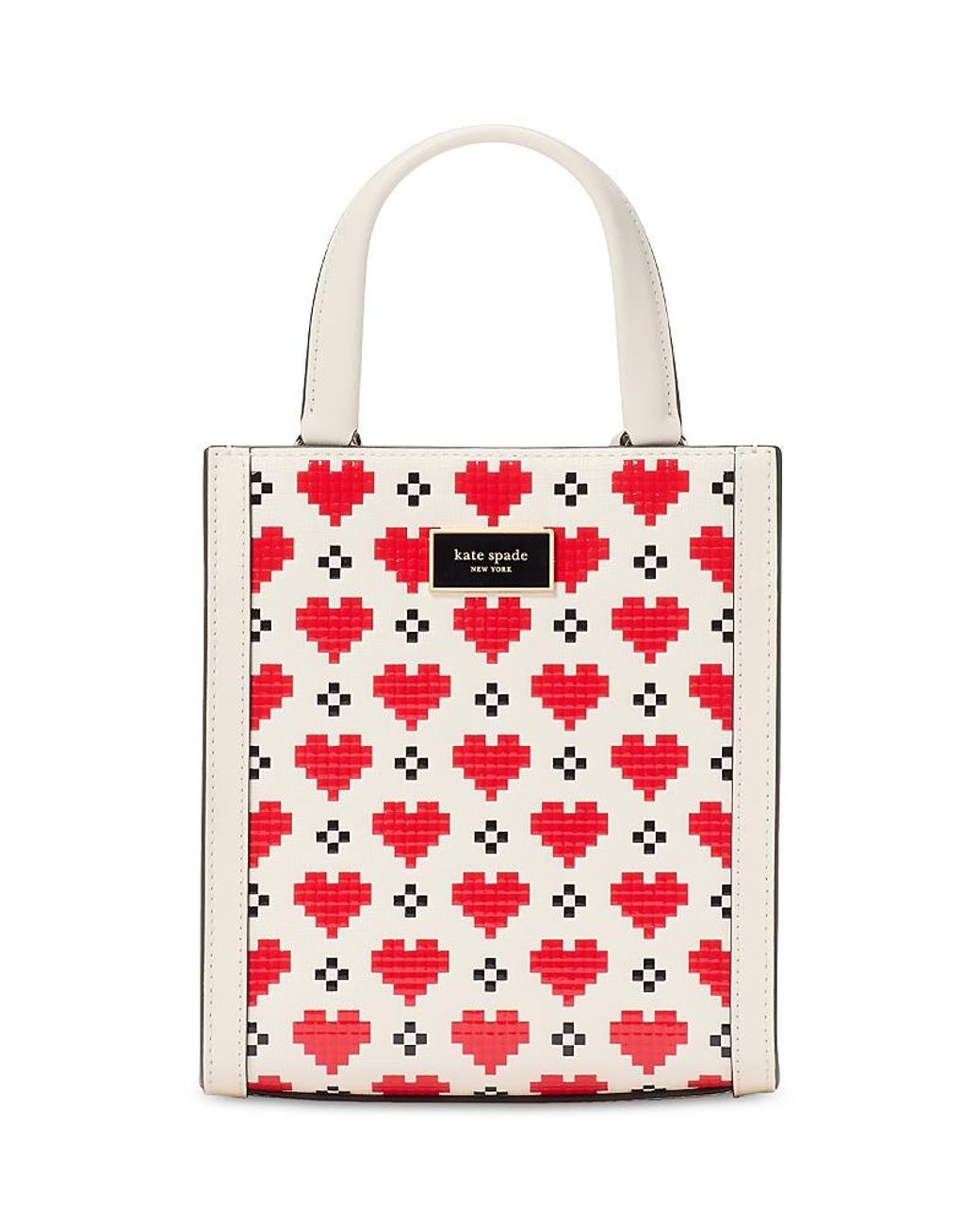 Kate Spade Manhattan Pixel Hearts Embossed Saffiano Leather Mini Tote ...
