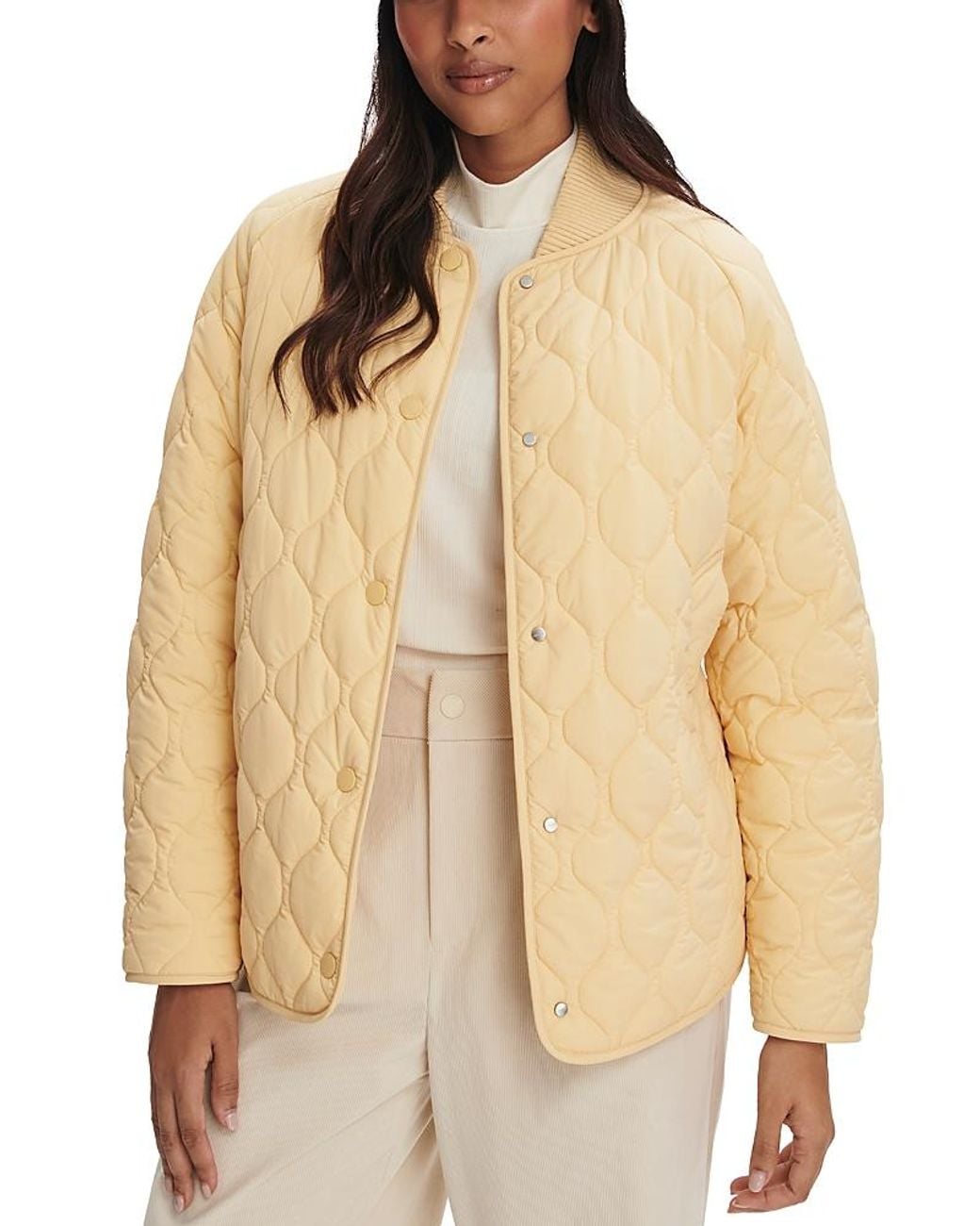 Varley Luca Quilted Jacket in Natural | Lyst