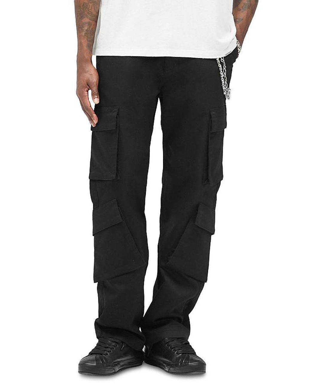 Represent Straight Fit Cargo Pants in Black for Men | Lyst