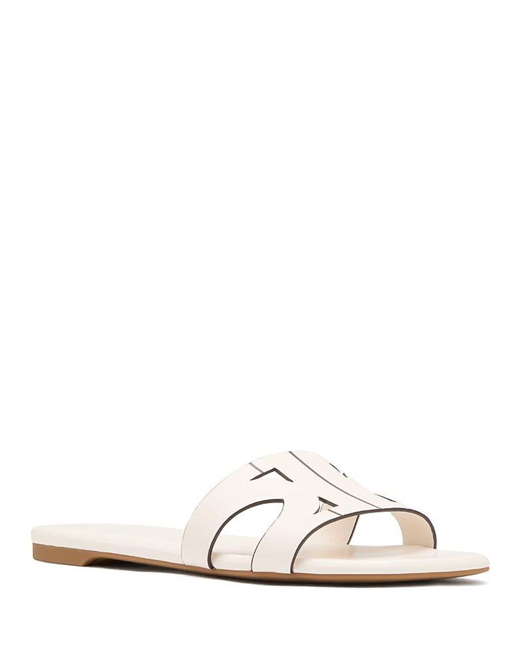 Kate Spade Double K Slide Sandals in White | Lyst