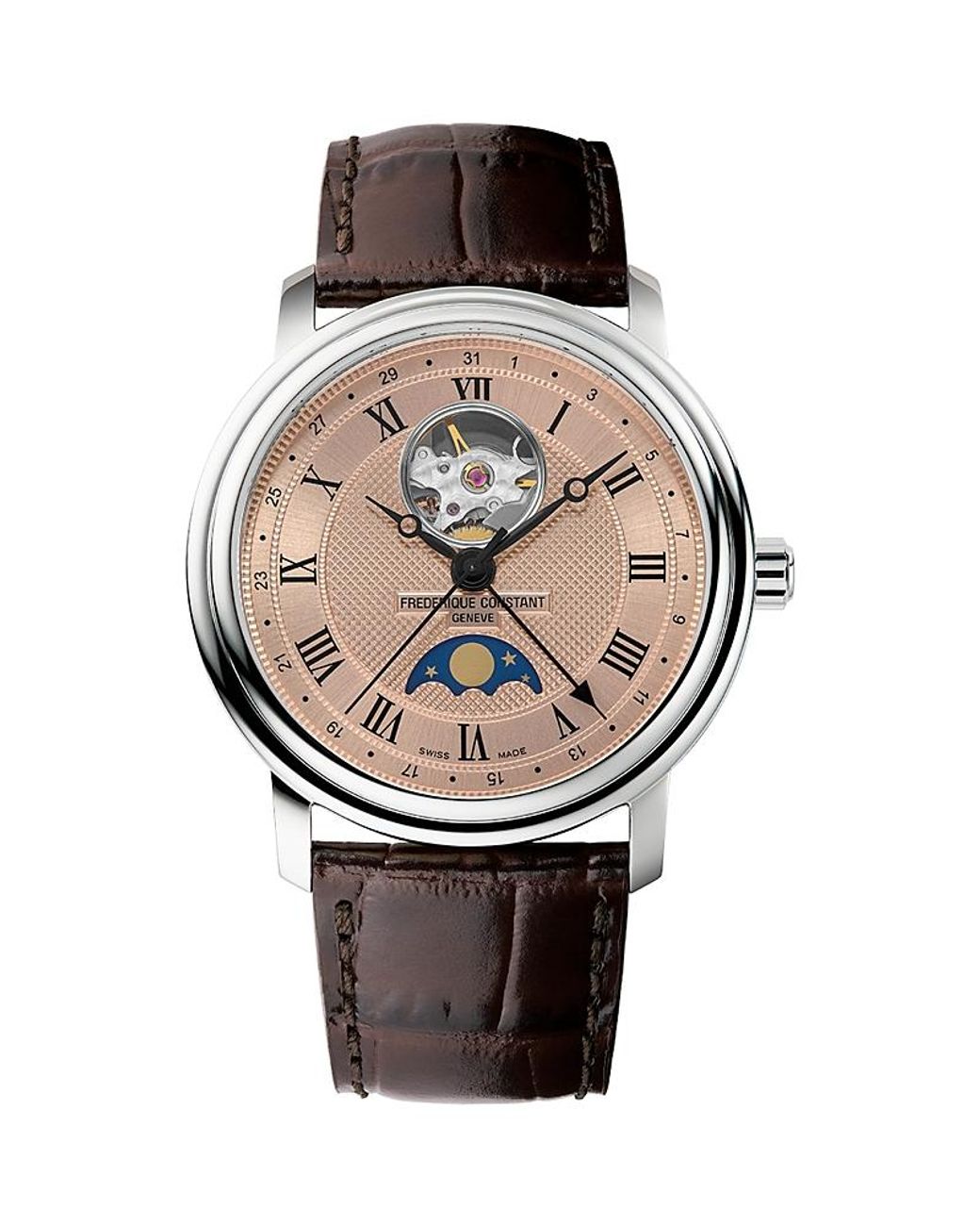 Frederique Constant Classics Heartbeat Moonphase Watch, 40Mm in Gray ...