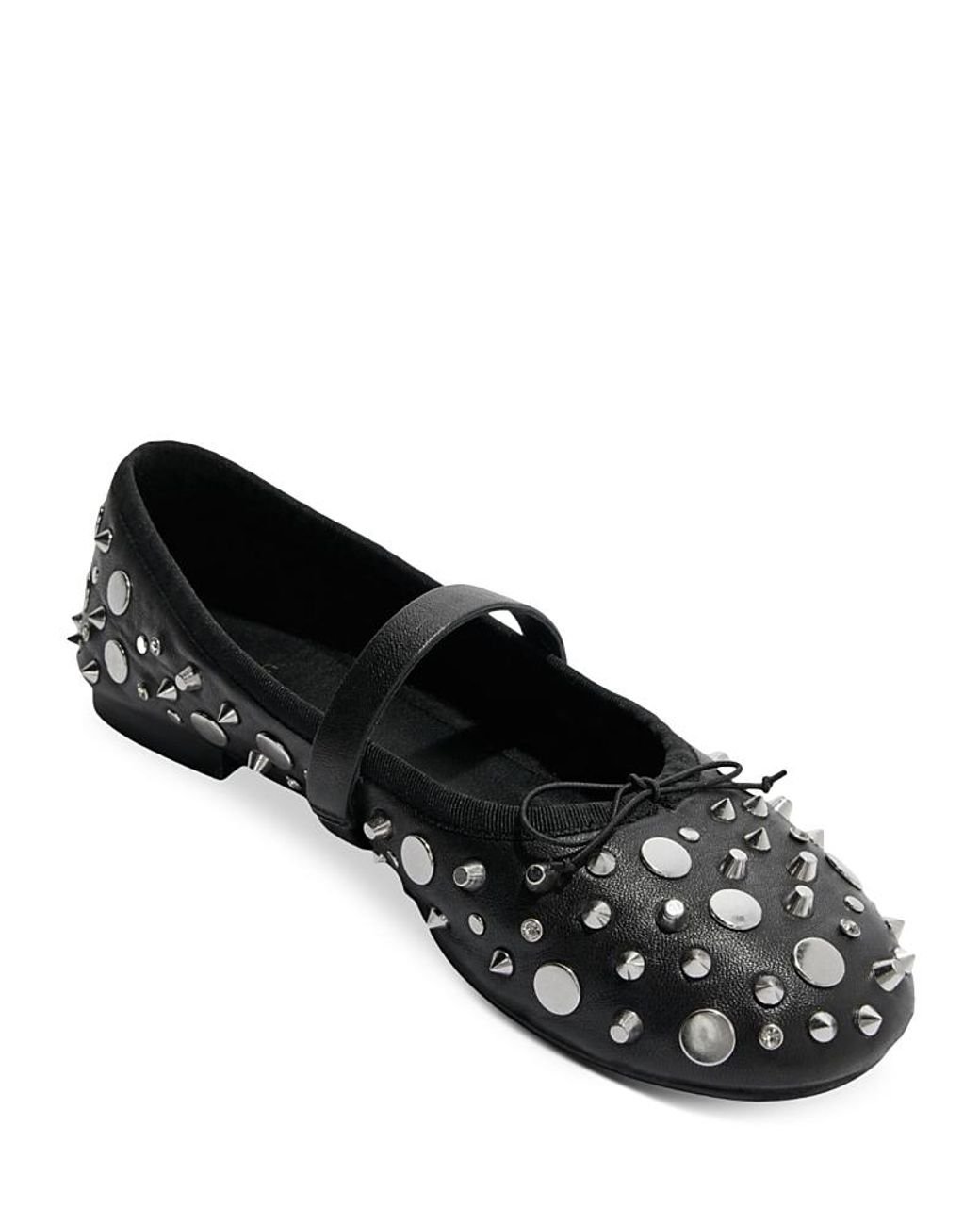 Maje Faby Studded Mary Jane Flats in Black | Lyst