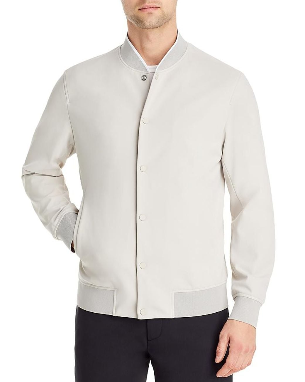 Theory Murphy Bomber Jacket in White for Men | Lyst