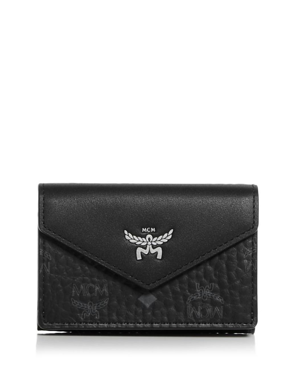 MCM Aren Visetos Trifold Wallet in Black | Lyst
