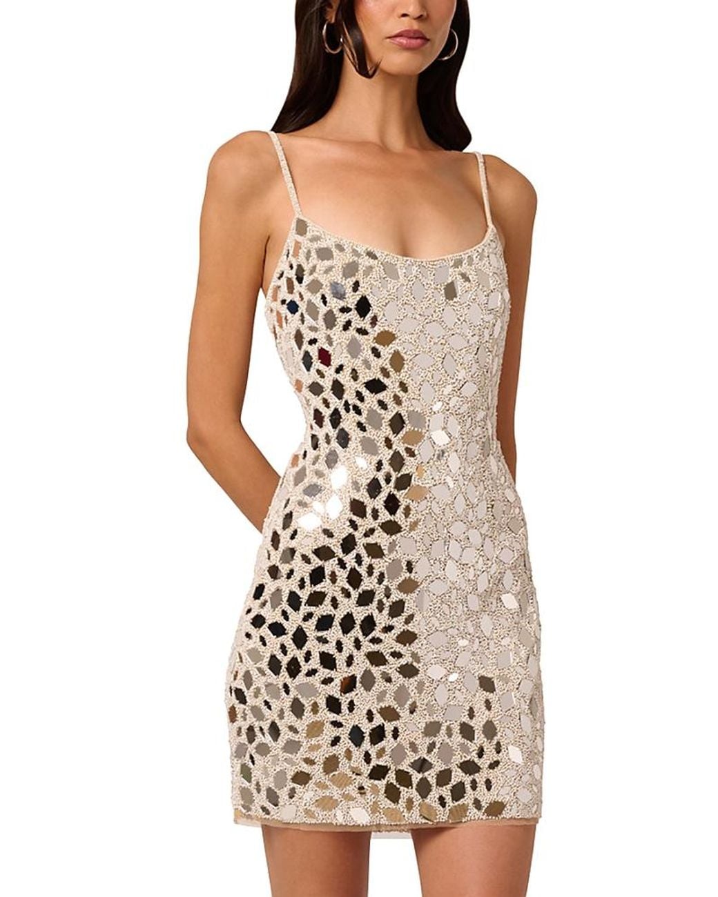 Liv Foster Kaia Beaded Mini Dress in Black | Lyst