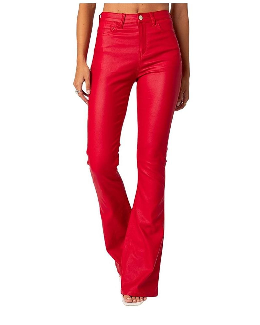 Luna Faux Leather Flare Jeans