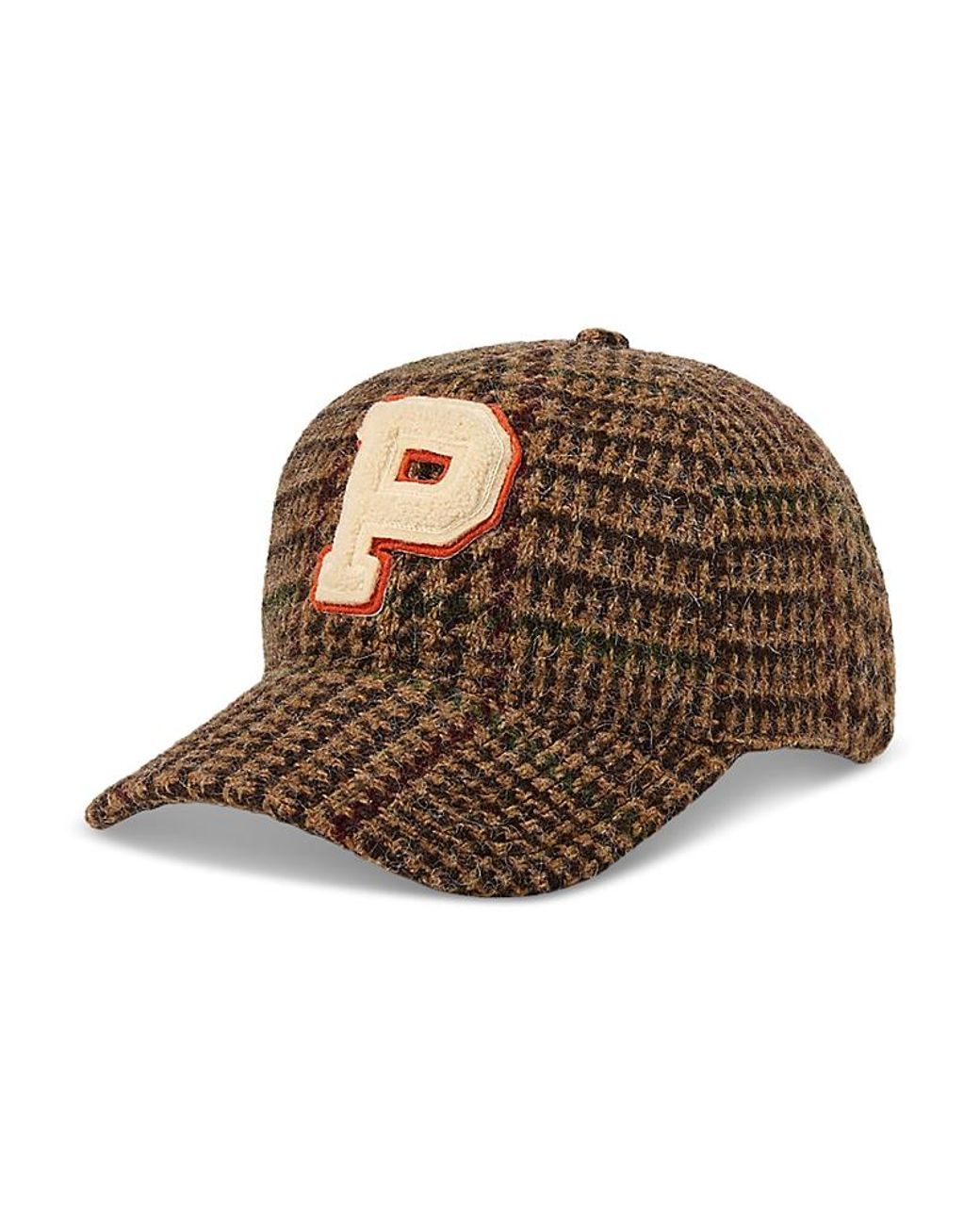 Polo Ralph Lauren Tweed Glen Plaid Ball Cap in Brown for Men | Lyst