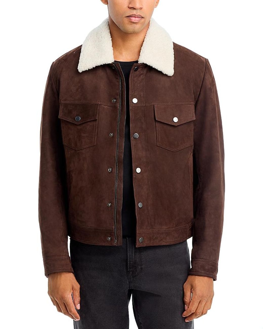 BOSS X Beckham Mordy Leather Jacket in Brown for Men | Lyst