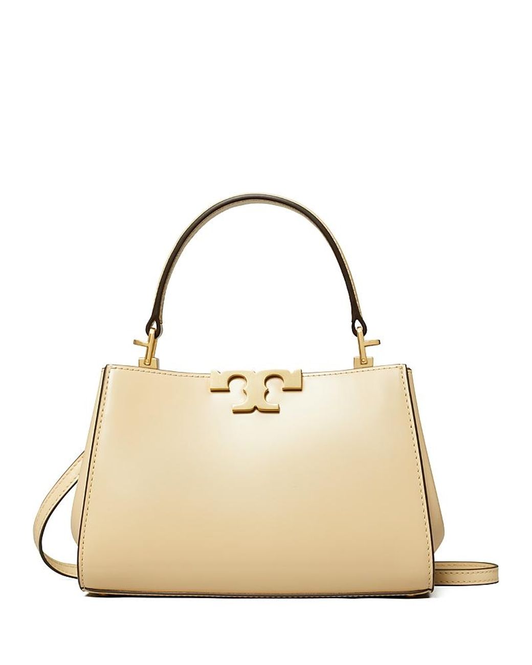 Tory Burch Eleanor Spazzollato Mini Leather Satchel in Natural | Lyst