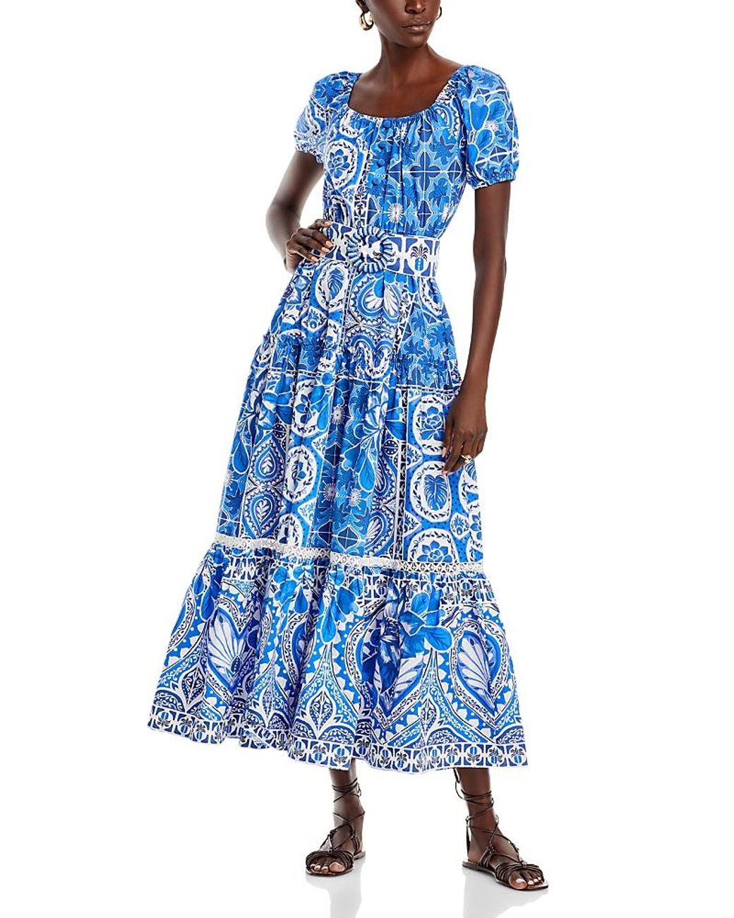 FARM Rio Tile Dream Maxi Dress in Blue | Lyst
