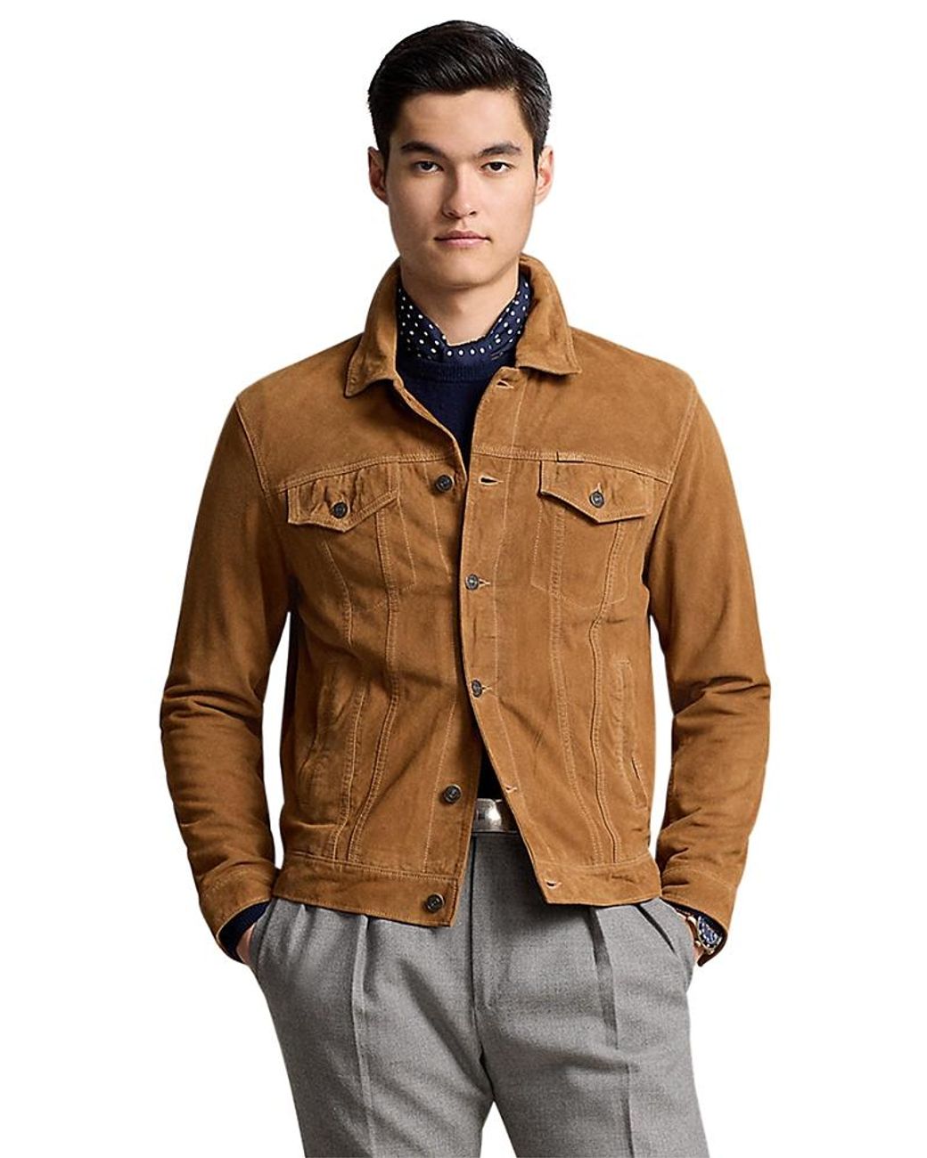 Polo Ralph Lauren Suede Trucker Jacket in Brown for Men | Lyst
