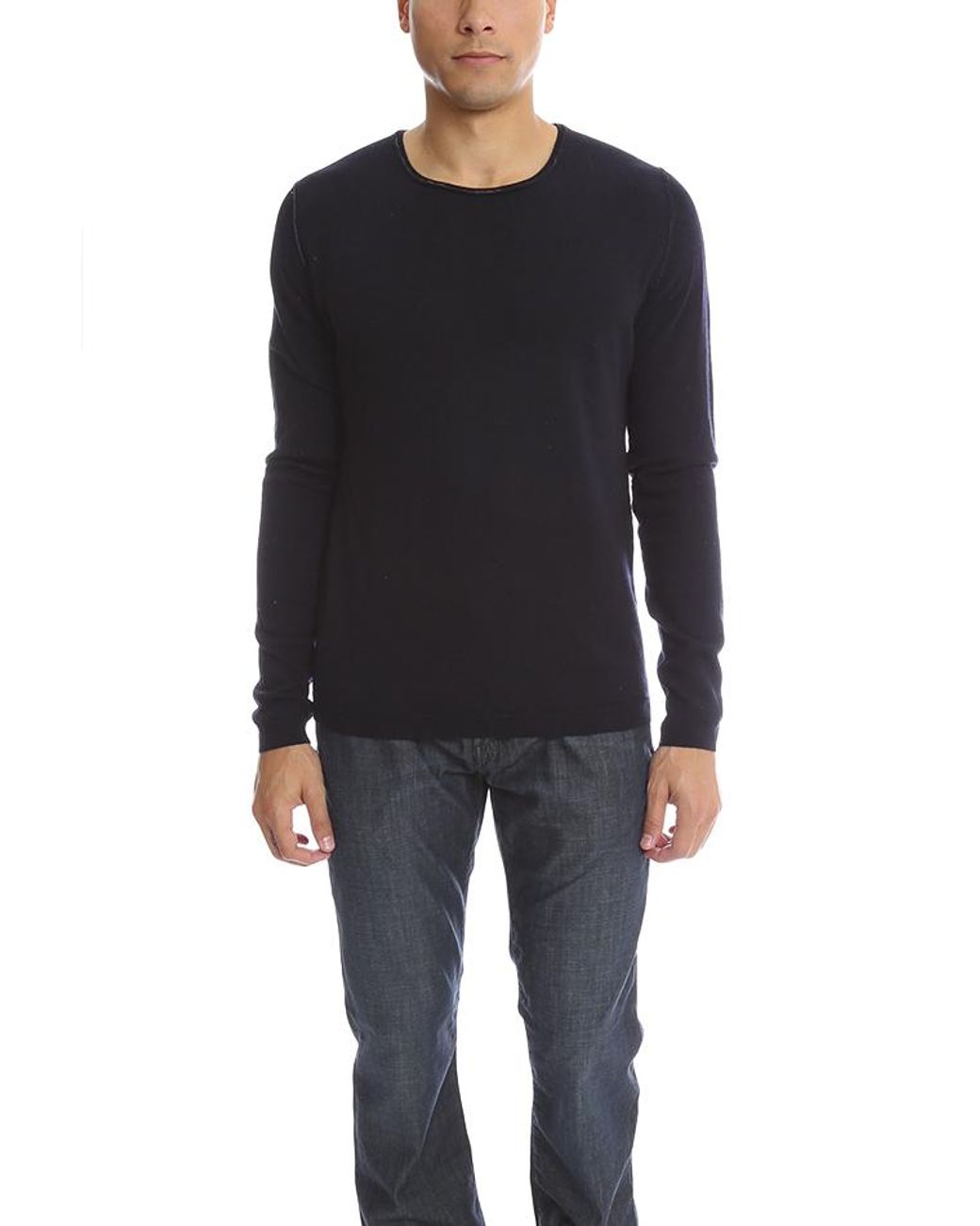 120% Lino Cashmere Sweater in Blue/Black (Black) for Men - Lyst