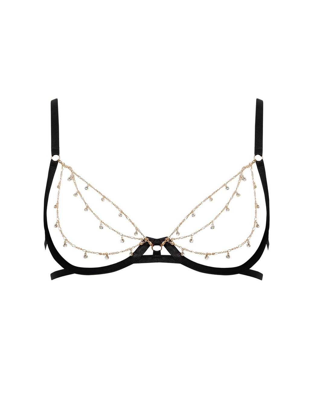 Bluebella Petra Open Wired Bra Black/gold/silver in White | Lyst UK
