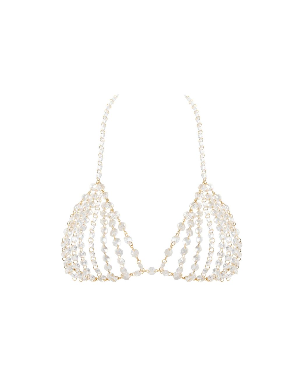 Bluebella Crystal Triangle Bra Clear in White | Lyst UK