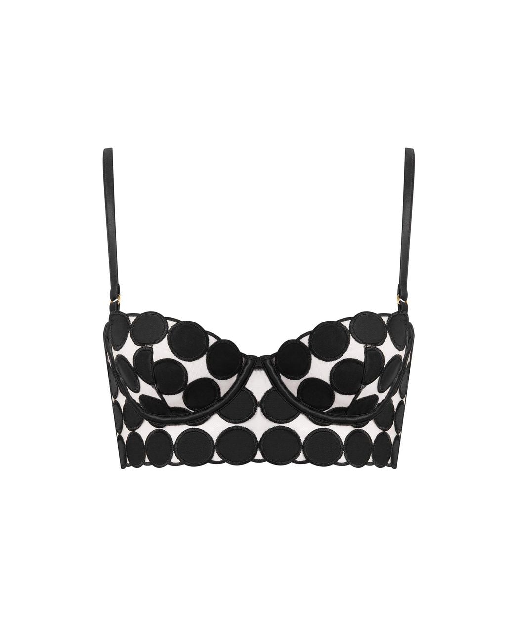 Bluebella Lia Polka Dot Longline Bra in Black | Lyst