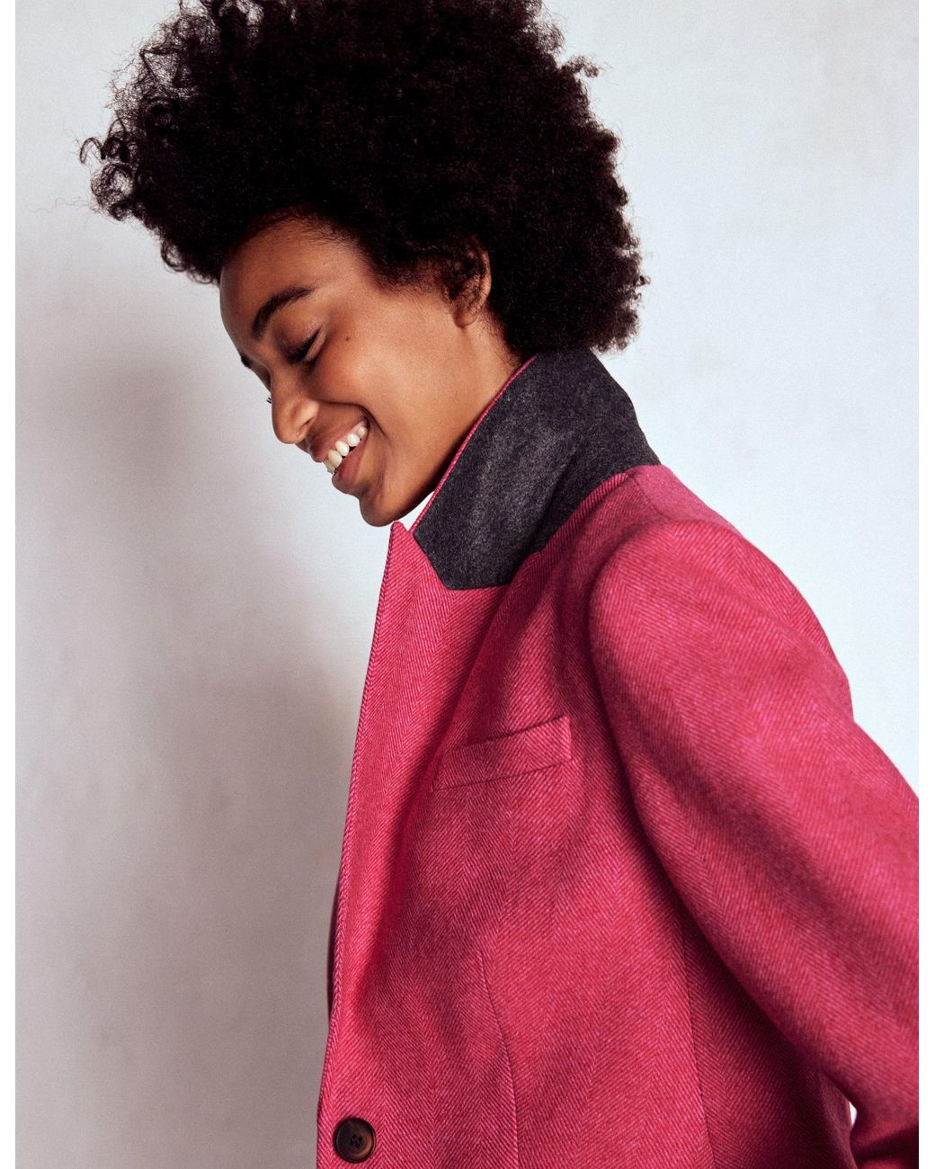 Boden Stamford Wool-Blend Blazer- And Wide Herringbone in Red | Lyst UK