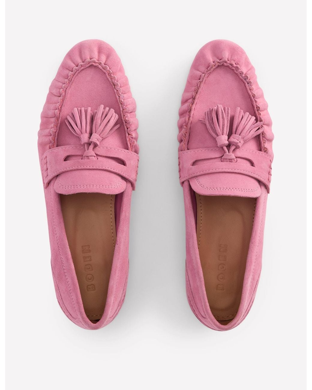 Boden Soft Ruched Loafers in Pink | Lyst