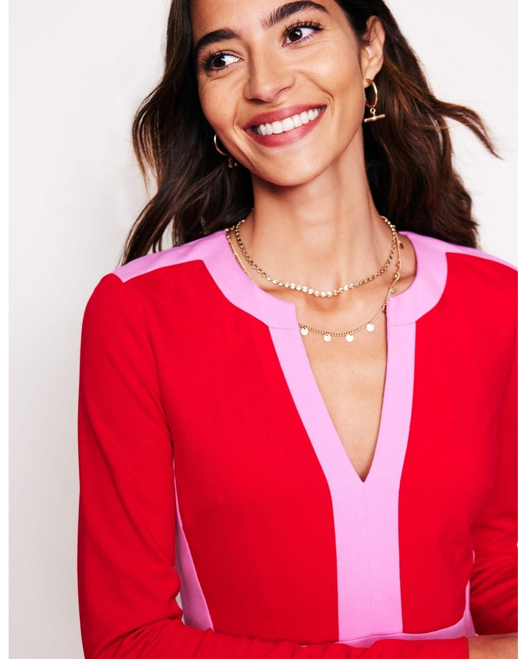 Boden Catherine Ponte Midi Dress in Red | Lyst