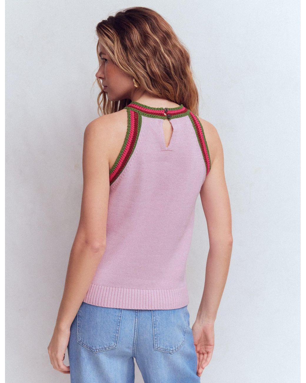 Boden Saffron Crochet Racer Tank in Purple | Lyst