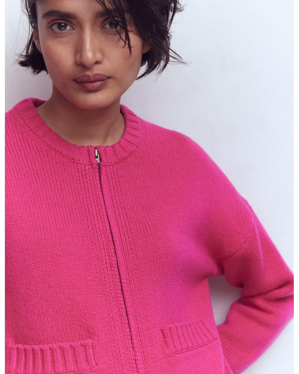 Boden Maya Zip-Up Jacket in Pink | Lyst
