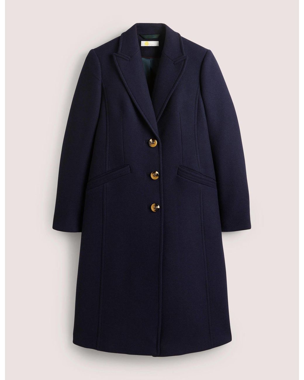 Boden Wool Blend Fitted Crombie Coat In Blue Lyst