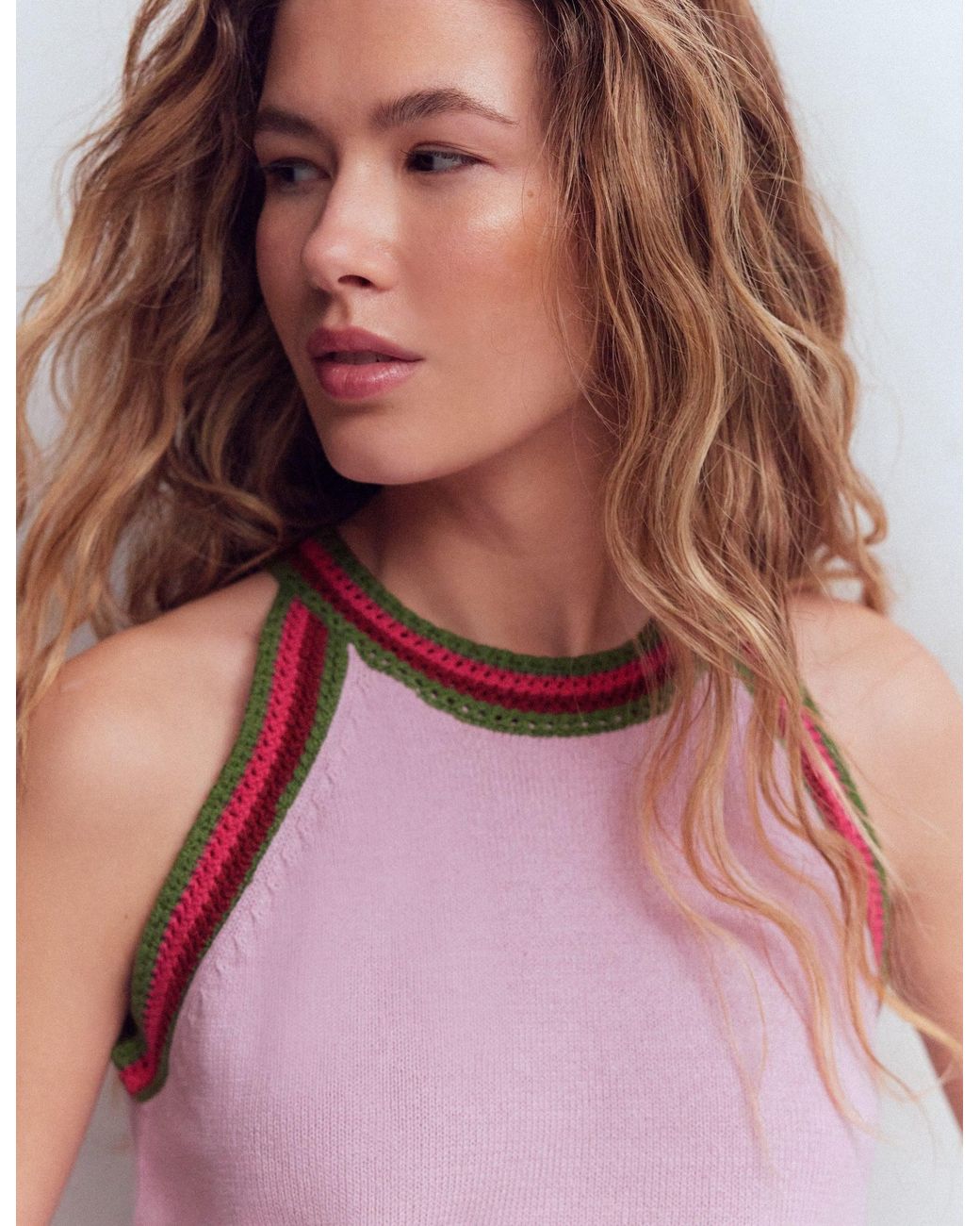 Boden Saffron Crochet Racer Tank in Purple | Lyst