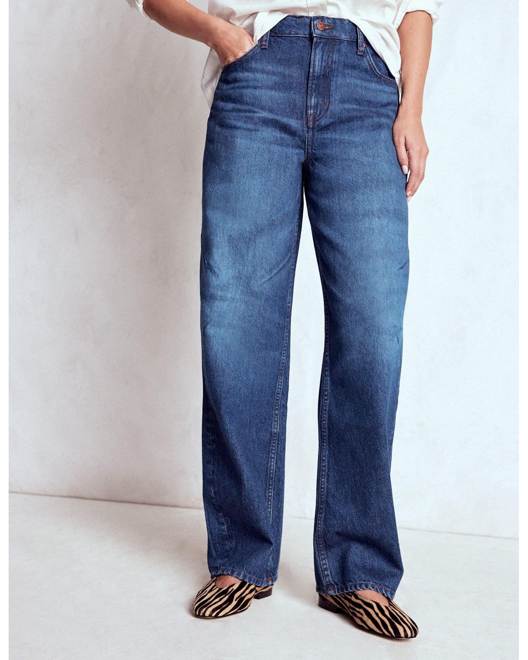 Boden Barrel Jeans in Blue | Lyst UK