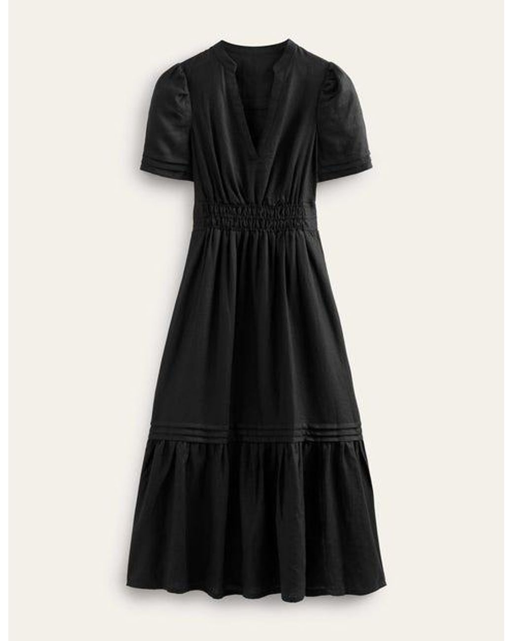 Boden Pintuck Detail Midi Dress in Black | Lyst