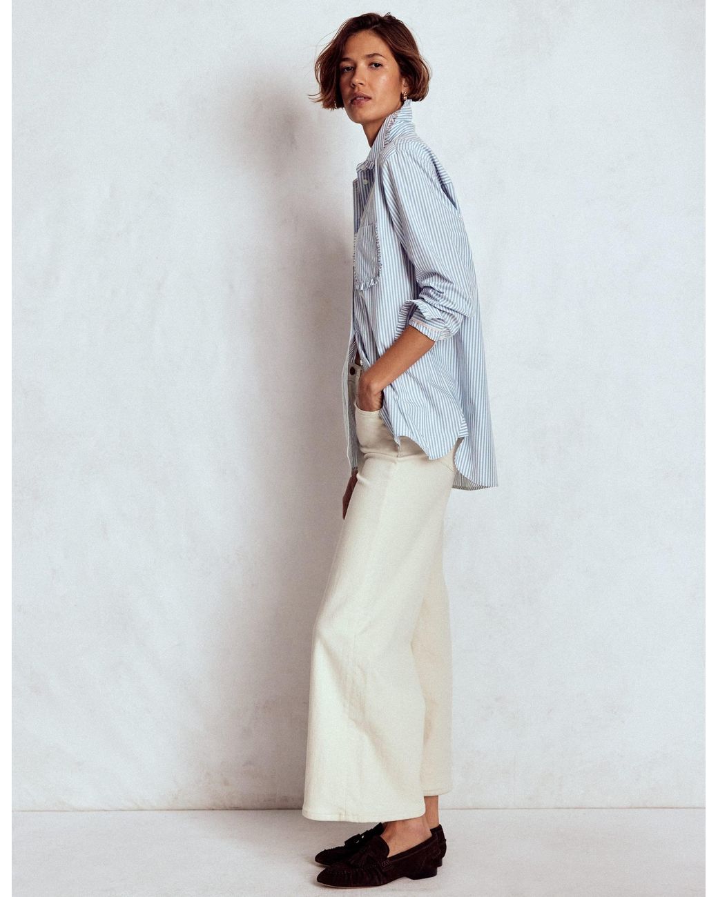 Boden Sadie Relaxed Cotton Shirt in Blue | Lyst UK